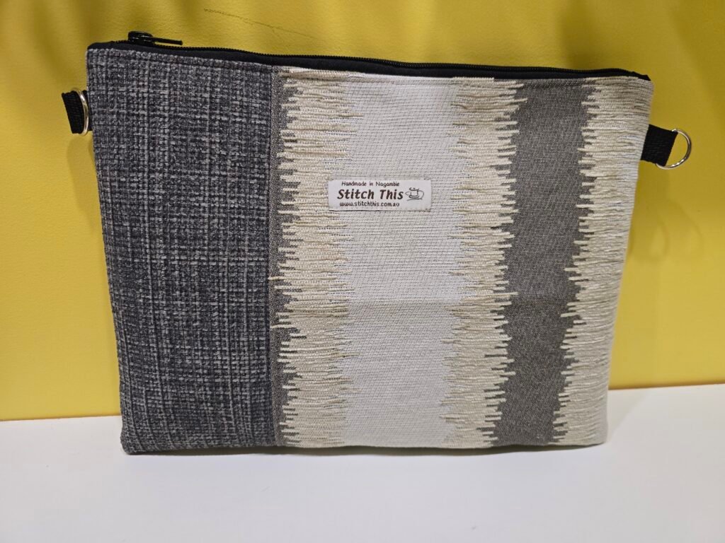 Upholstery Fabric Zippered Pouch – Cream/Grey/Fawn – Stitch This – More ...